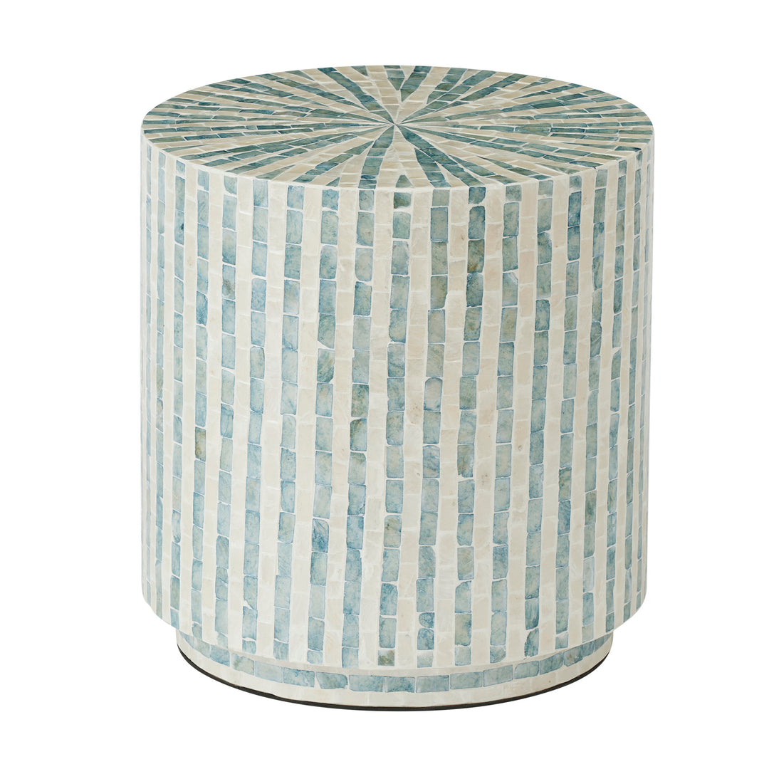 Bari Inlay Stool Sky Blue 38x40cm – Habitania